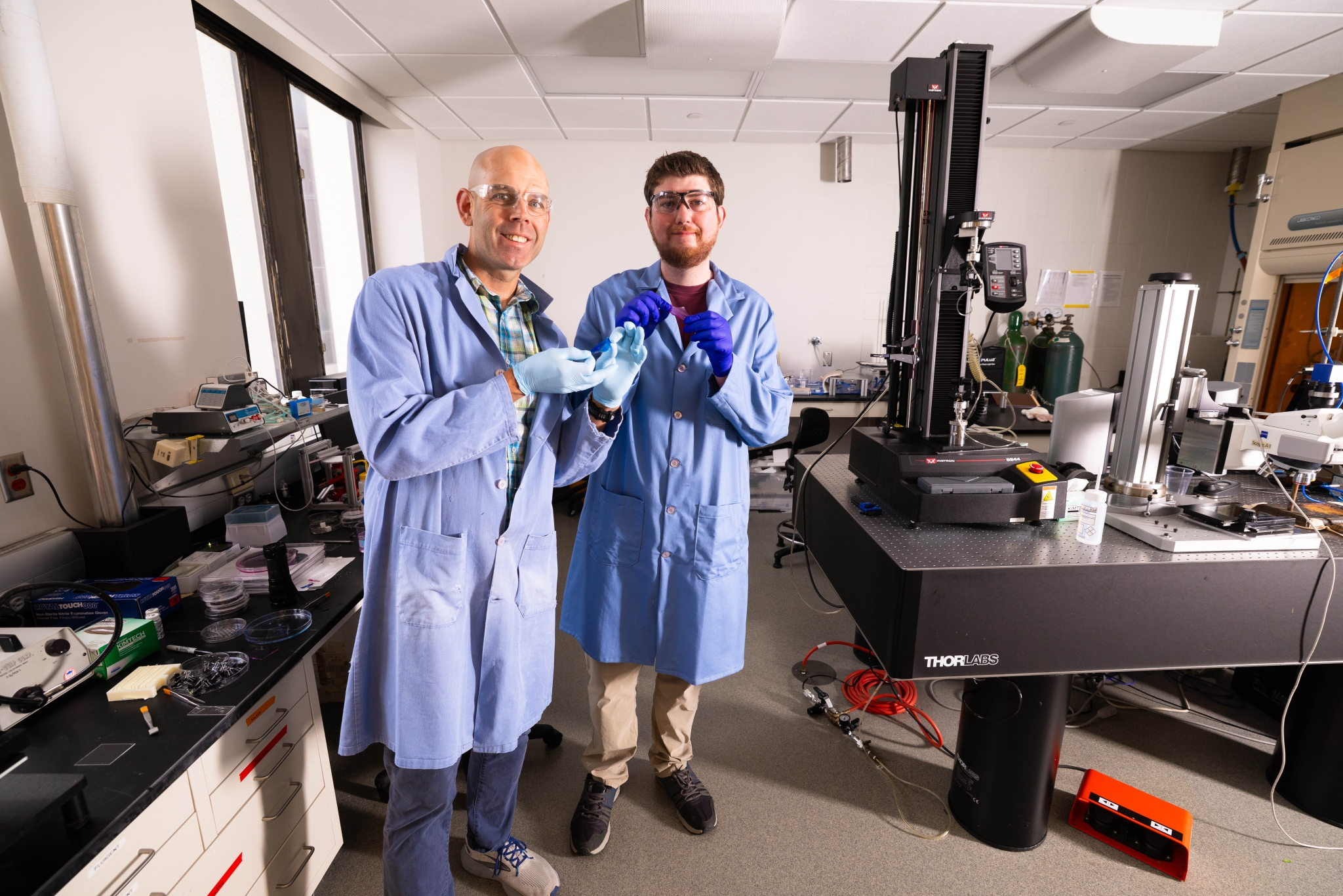 Stephen Morin (left) and Brennan Watts. Photo by Liz McCue / University ...